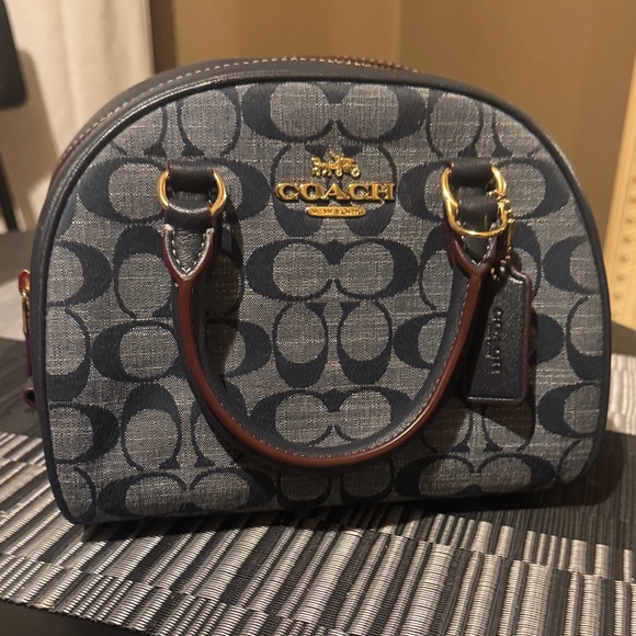 Coach | Bags | Coach Signature Blue And Brown Satchel | Poshmark